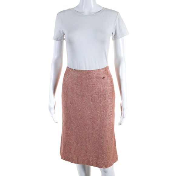 Kulson | Skirts | Kulson Womens Tweed Linen Blend Pencil Skirt Pink ...